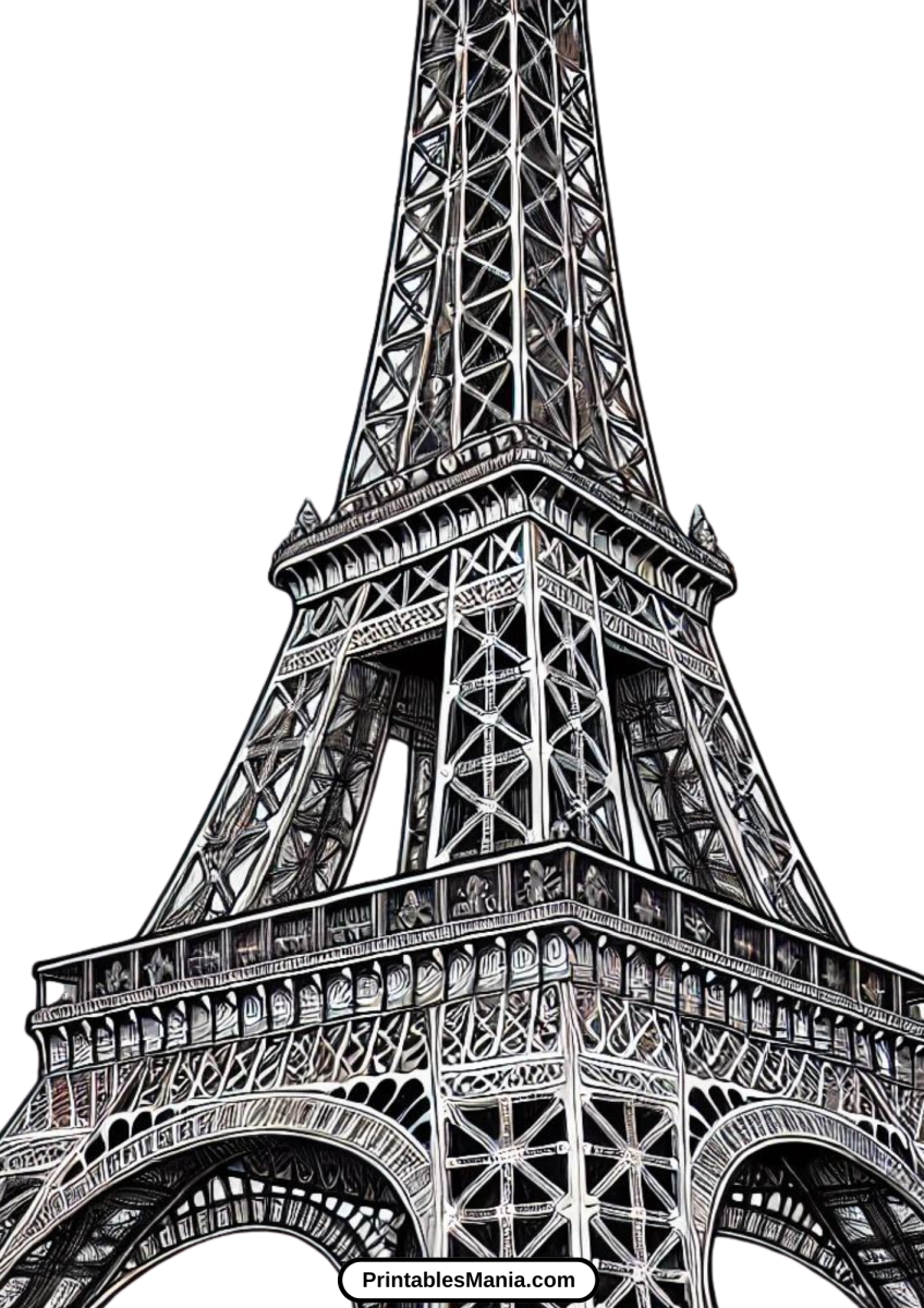 Eiffel Tower Coloring Page - Printables Mania