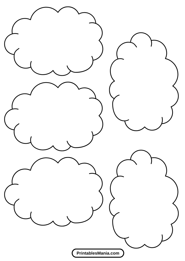 Cloud Printable Template - Printables Mania