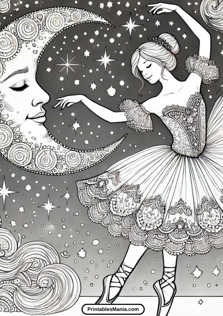 Ballerina Coloring Pages - Printables Mania
