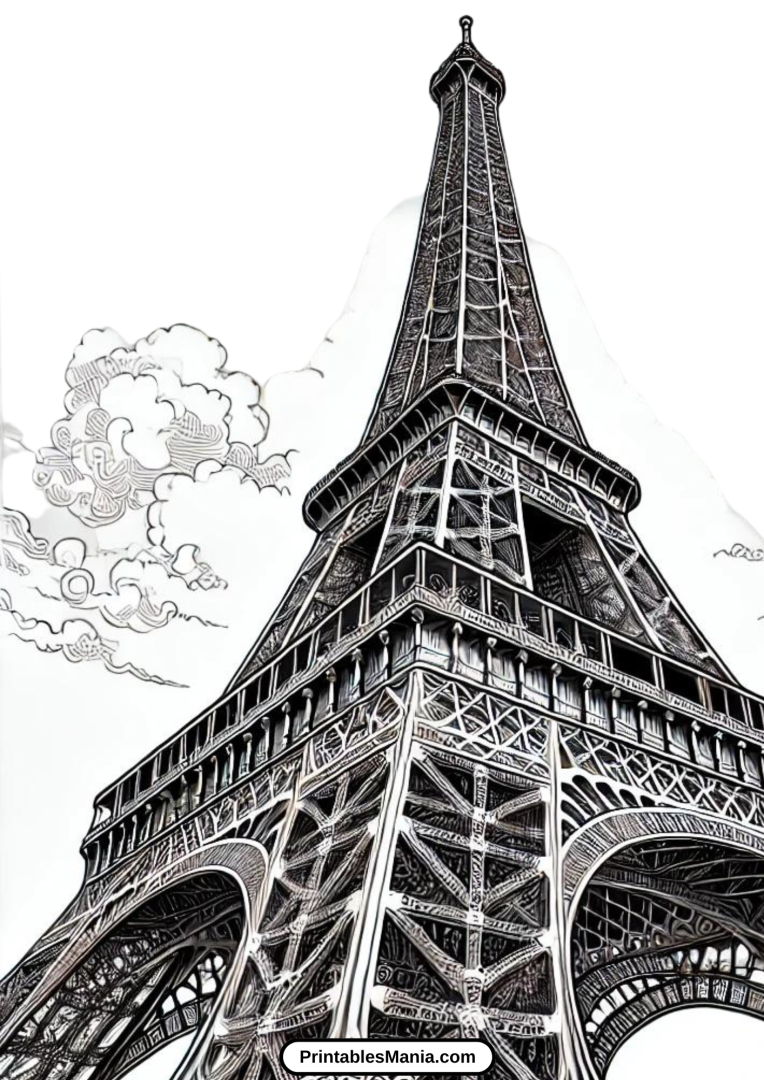 Eiffel Tower Coloring Page - Printables Mania