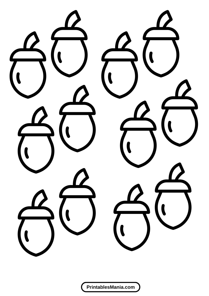 Printable Acorn Template - Printables Mania