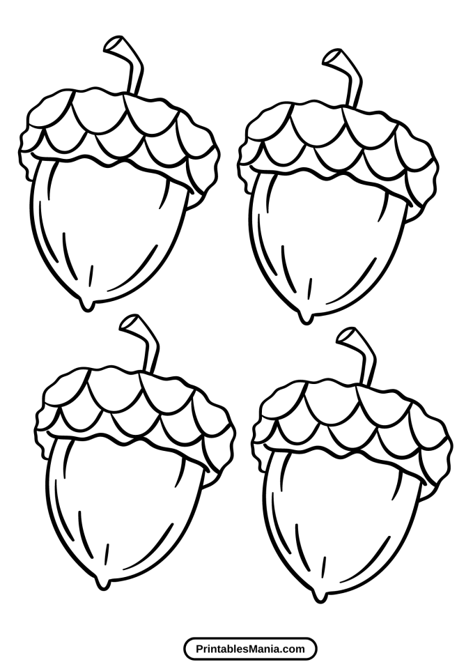 Printable Acorn Template - Printables Mania