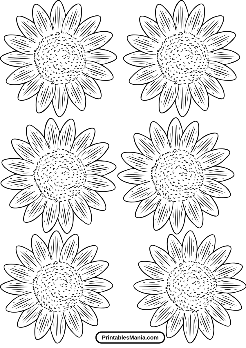 Sunflower Printable Template - Printables Mania