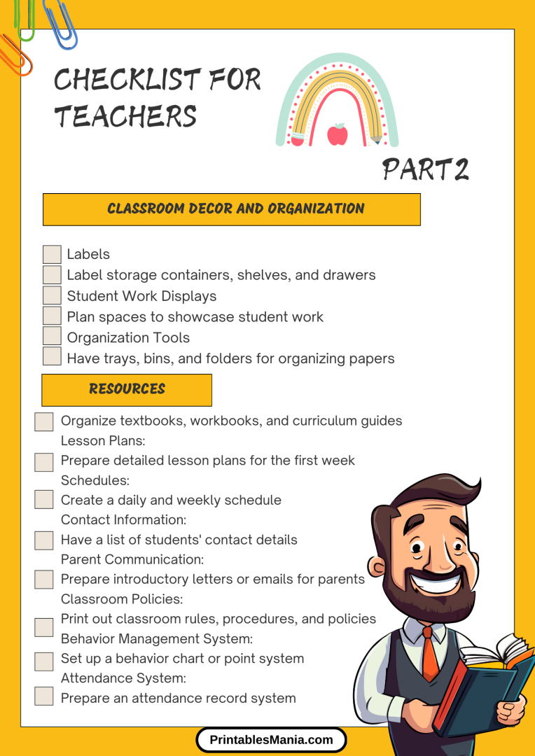 Back To School Checklist PDF - Printables Mania