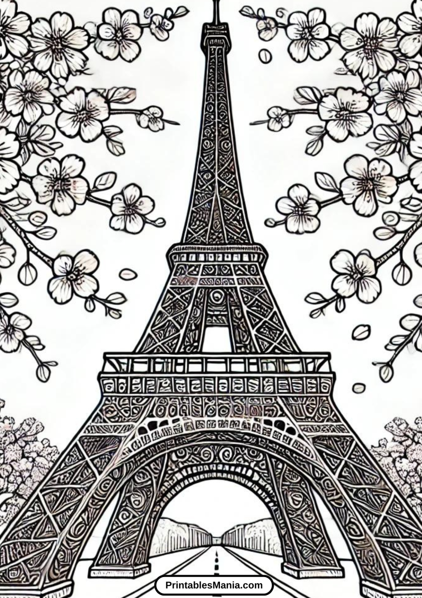 Eiffel Tower Coloring Page - Printables Mania