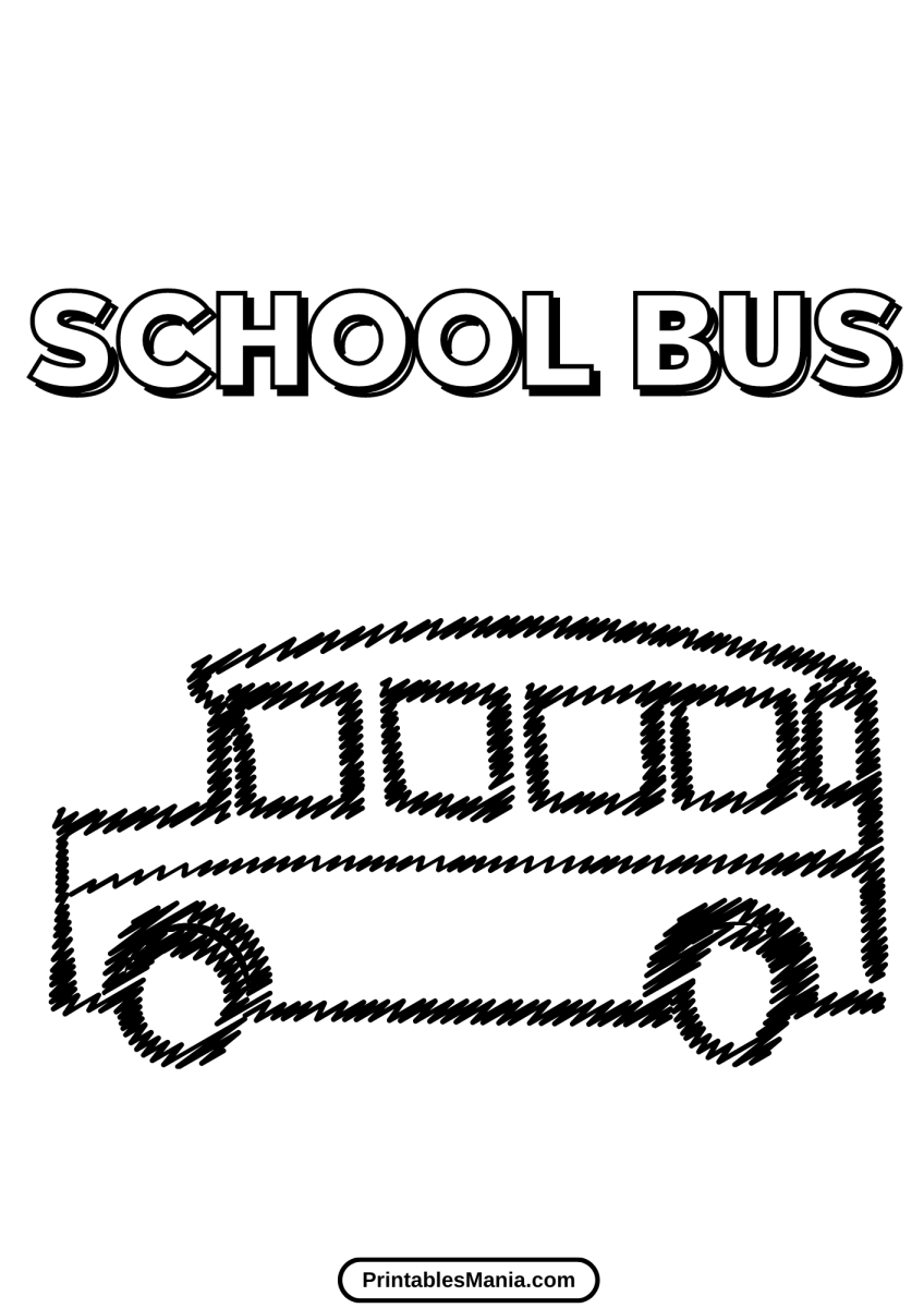 School Bus Coloring Page - Printables Mania
