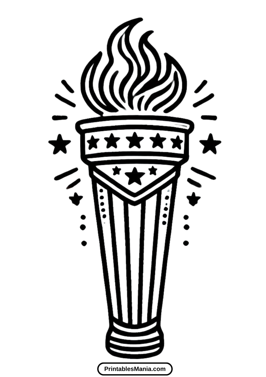 Olympic Torch Coloring Page - Printables Mania