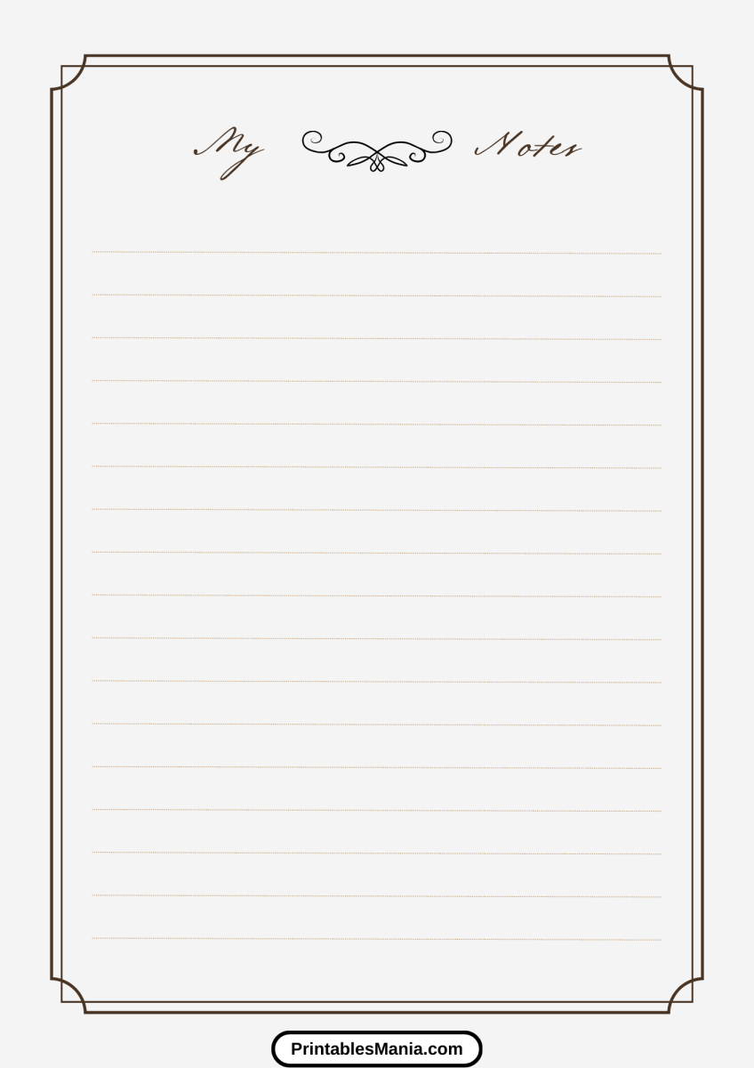 Lined Paper Printable PDF - Printables Mania