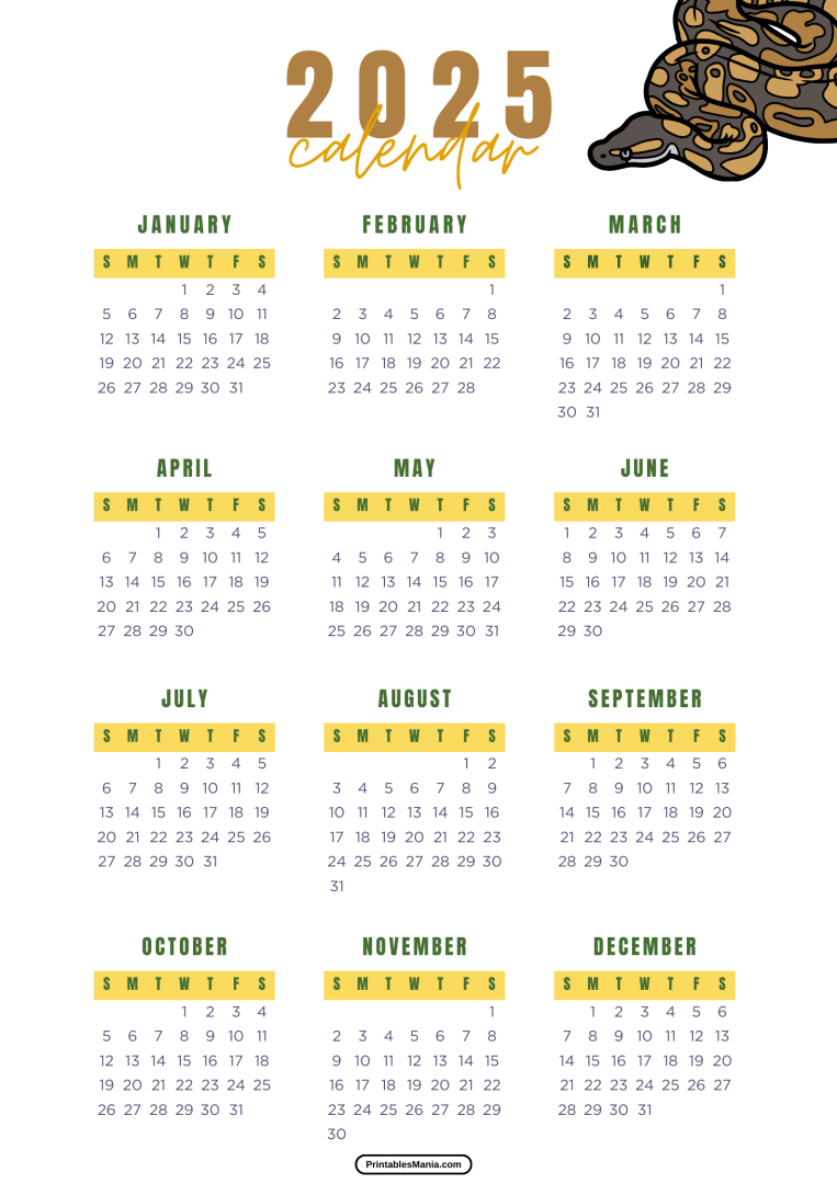 2025 Printable Calendar One Page - Printables Mania