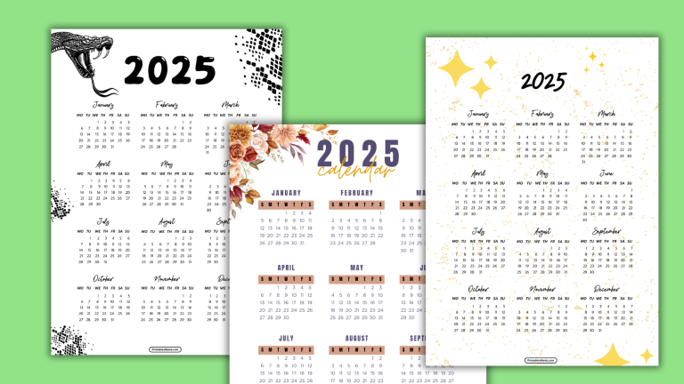2025 Printable Calendar One Page - Printables Mania