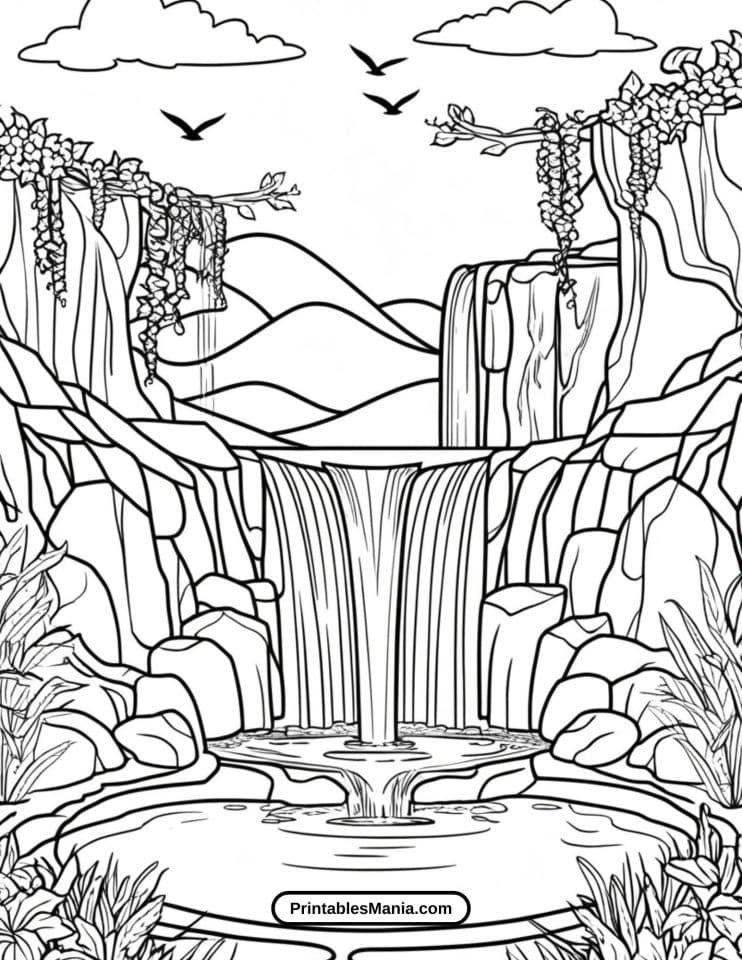 Landscape Coloring Pages - Printables Mania