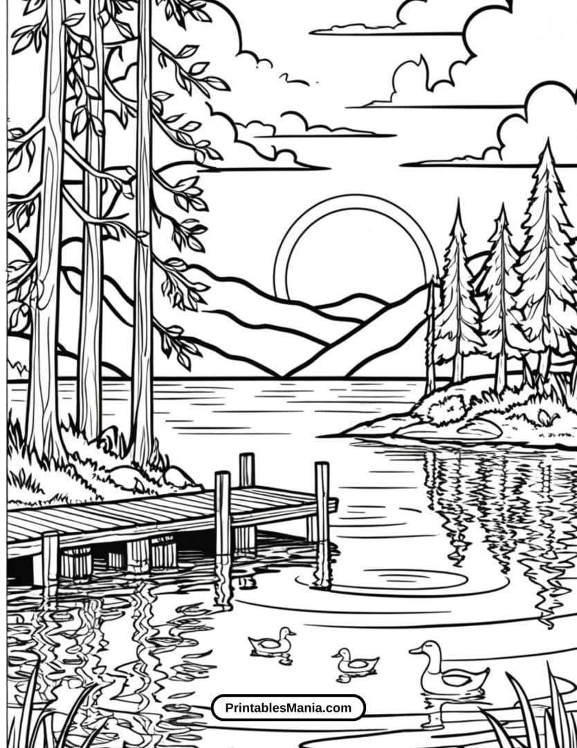 Landscape Coloring Pages - Printables Mania