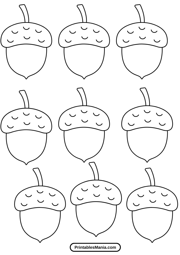 Printable Acorn Template - Printables Mania