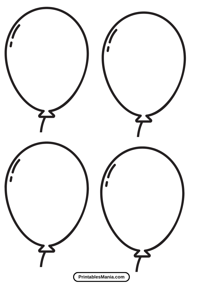 Balloons Template Printable - Printables Mania