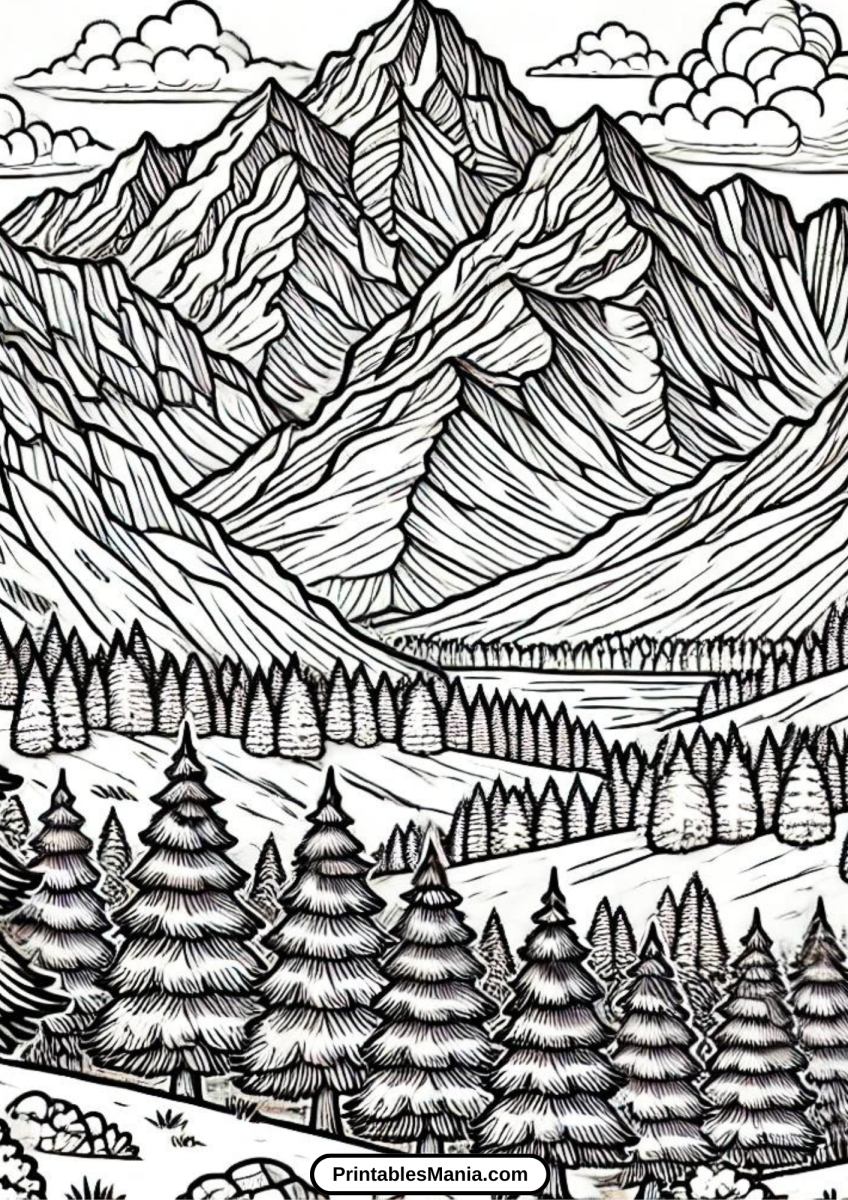 Landscape Coloring Pages - Printables Mania