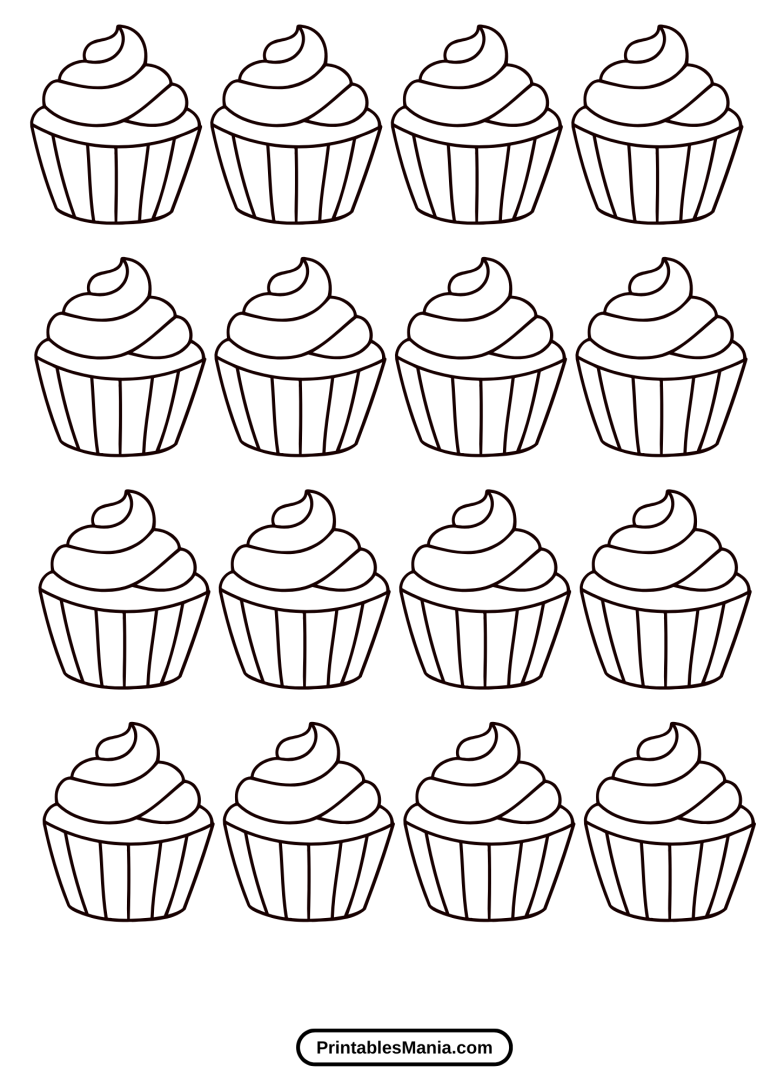 Printable Cupcake Template - Printables Mania