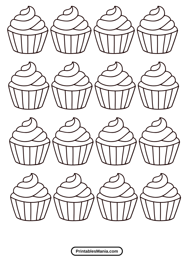 Printable Cupcake Template - Printables Mania