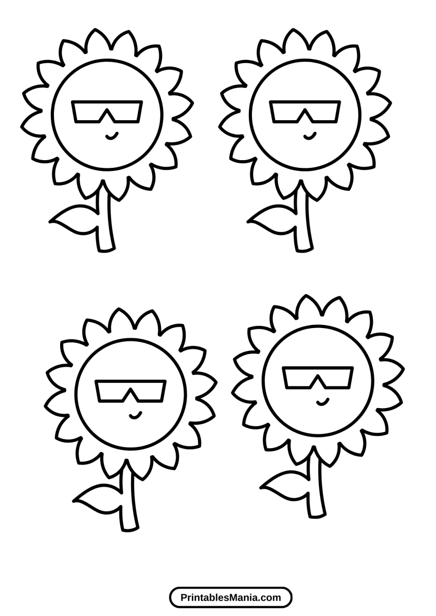 Sunflower Printable Template - Printables Mania