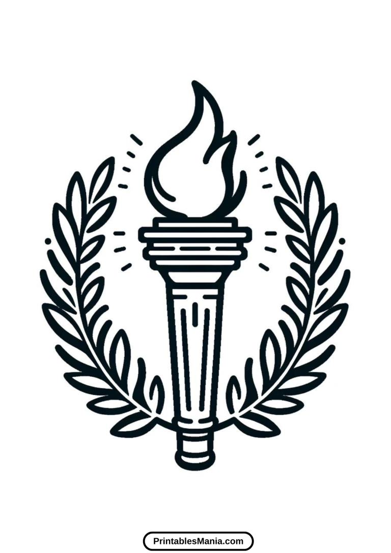Olympic Torch Coloring Page - Printables Mania