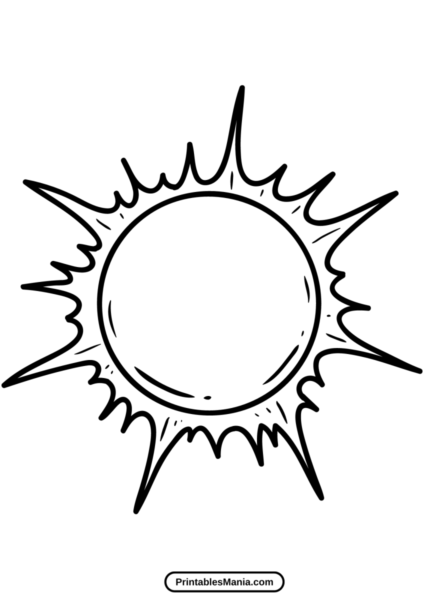 Sun Template Printable - Printables Mania