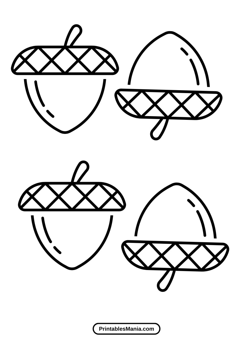 Printable Acorn Template - Printables Mania