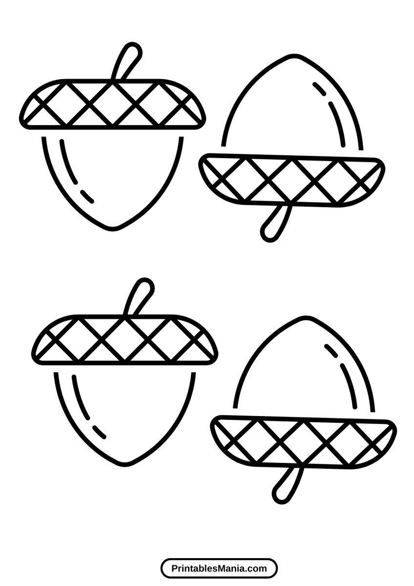 Printable Acorn Template - Printables Mania