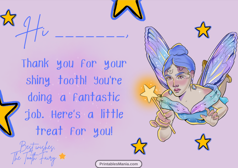 Tooth Fairy Note Printable - Printables Mania