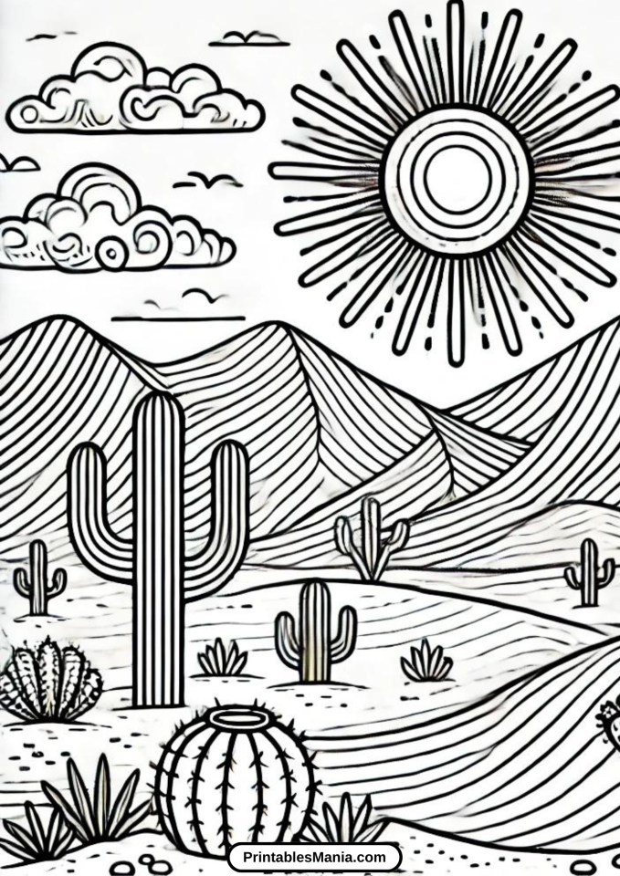 Landscape Coloring Pages - Printables Mania