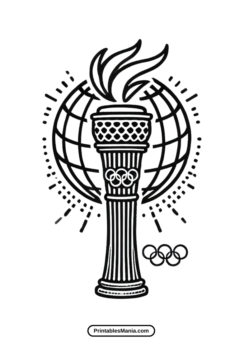 Olympic Torch Coloring Page - Printables Mania