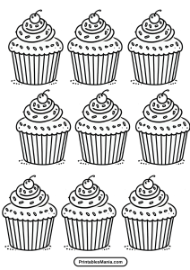 Printable Cupcake Template - Printables Mania