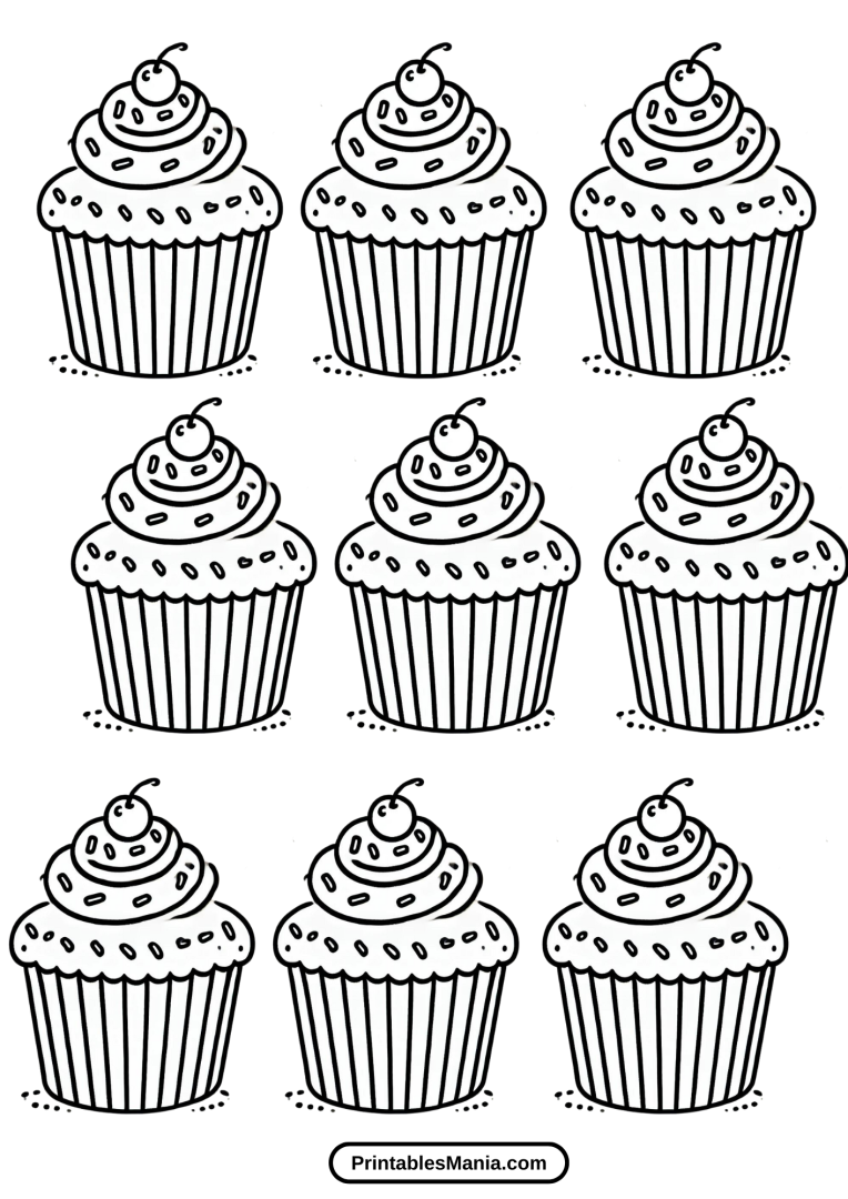 Printable Cupcake Template - Printables Mania