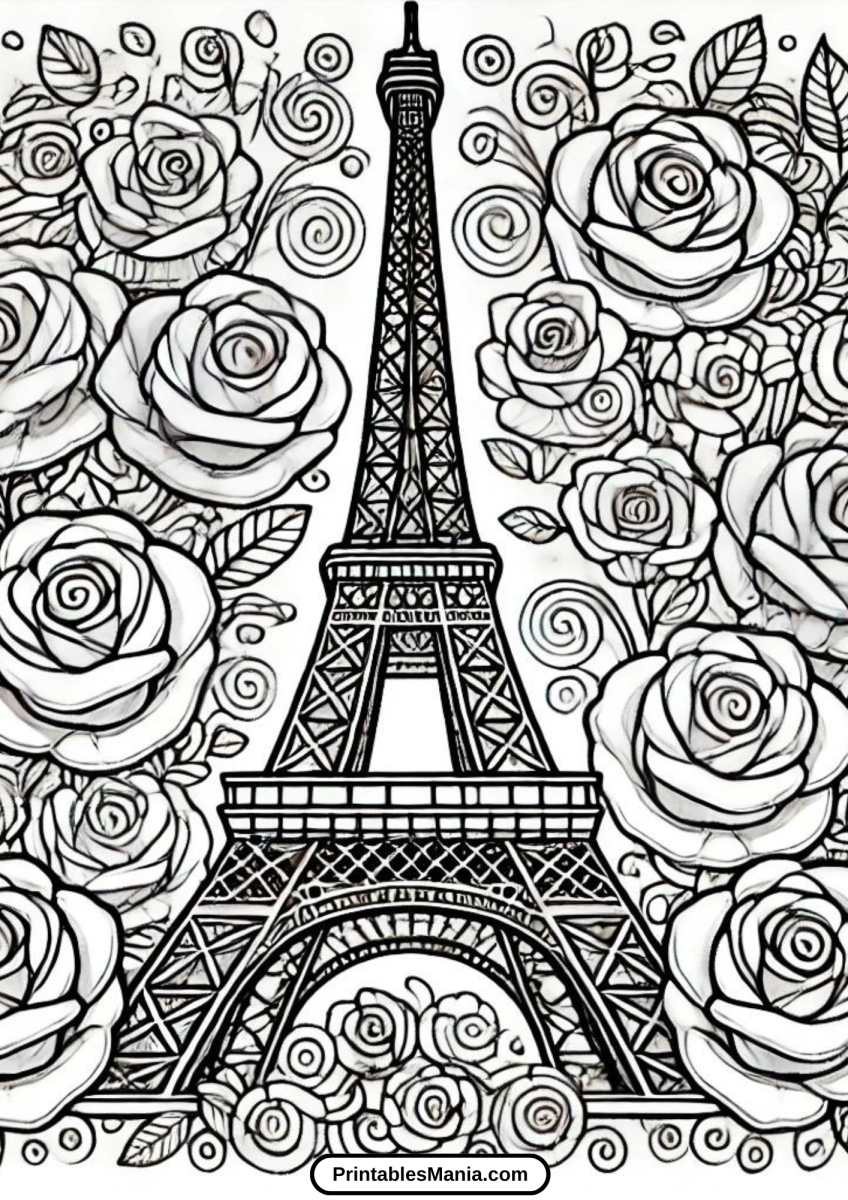 Eiffel Tower Coloring Page - Printables Mania