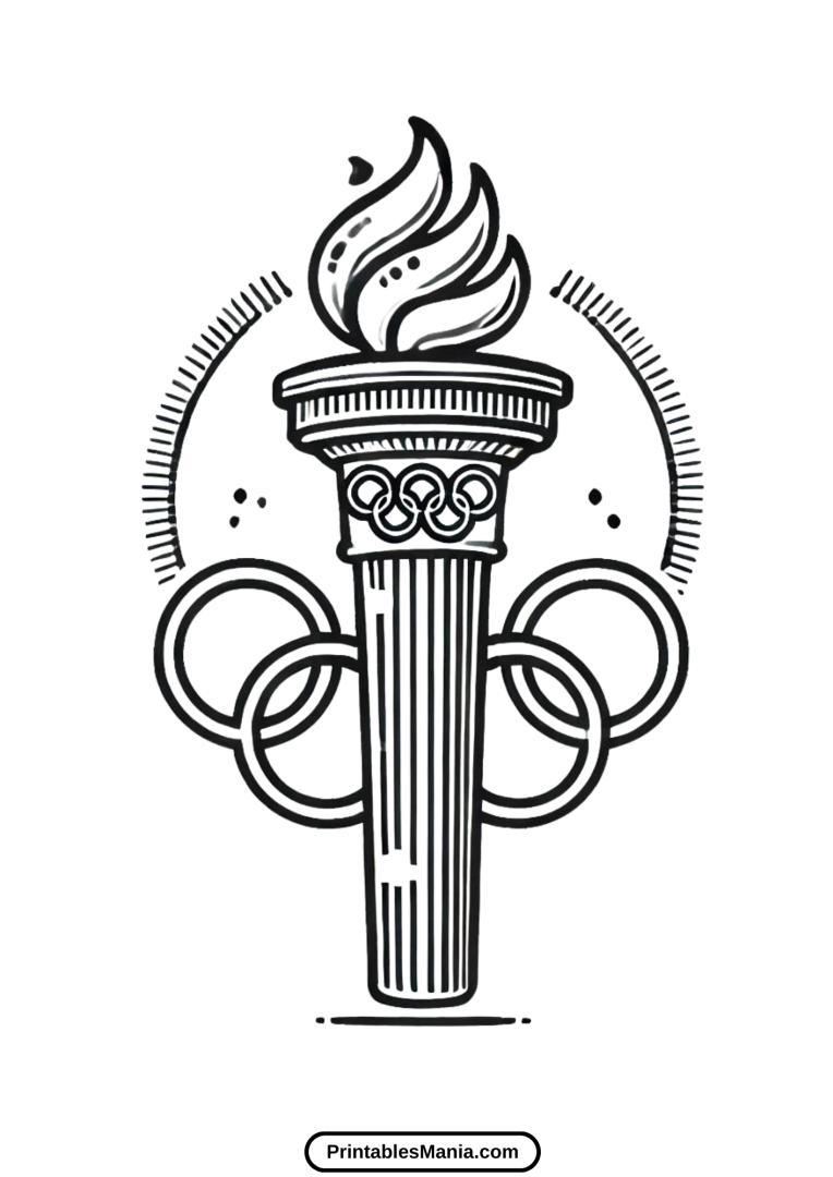 Olympic Torch Coloring Page - Printables Mania