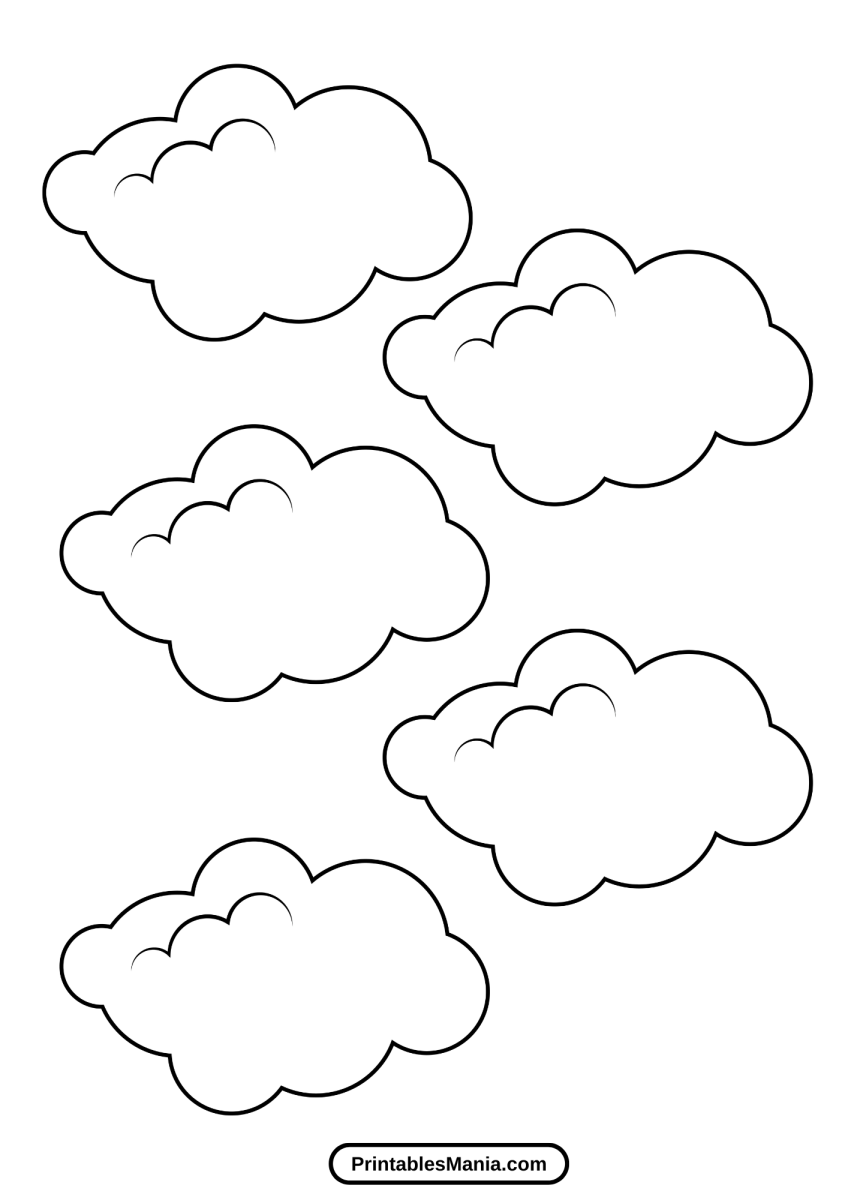 Cloud Printable Template - Printables Mania