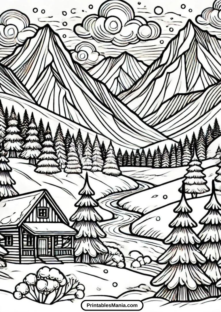 Landscape Coloring Pages - Printables Mania