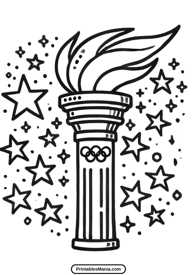 Olympic Torch Coloring Page - Printables Mania