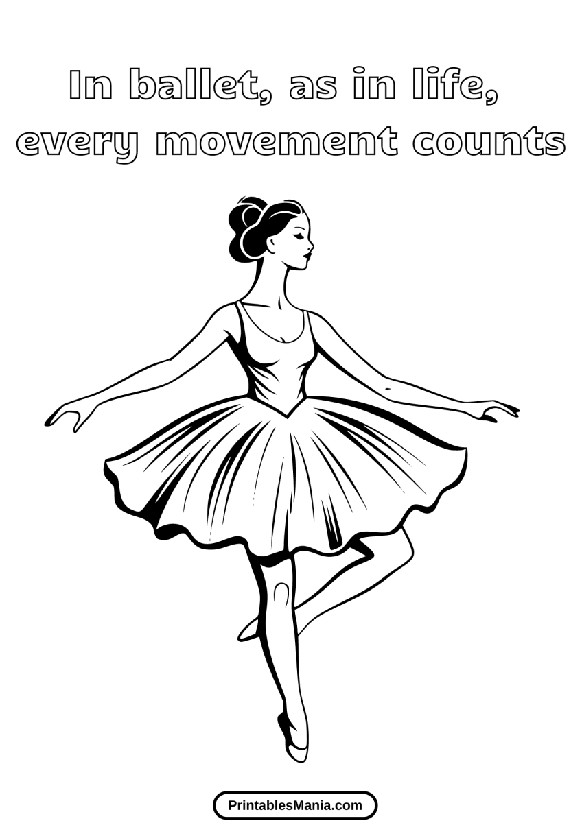 Ballerina Coloring Pages - Printables Mania