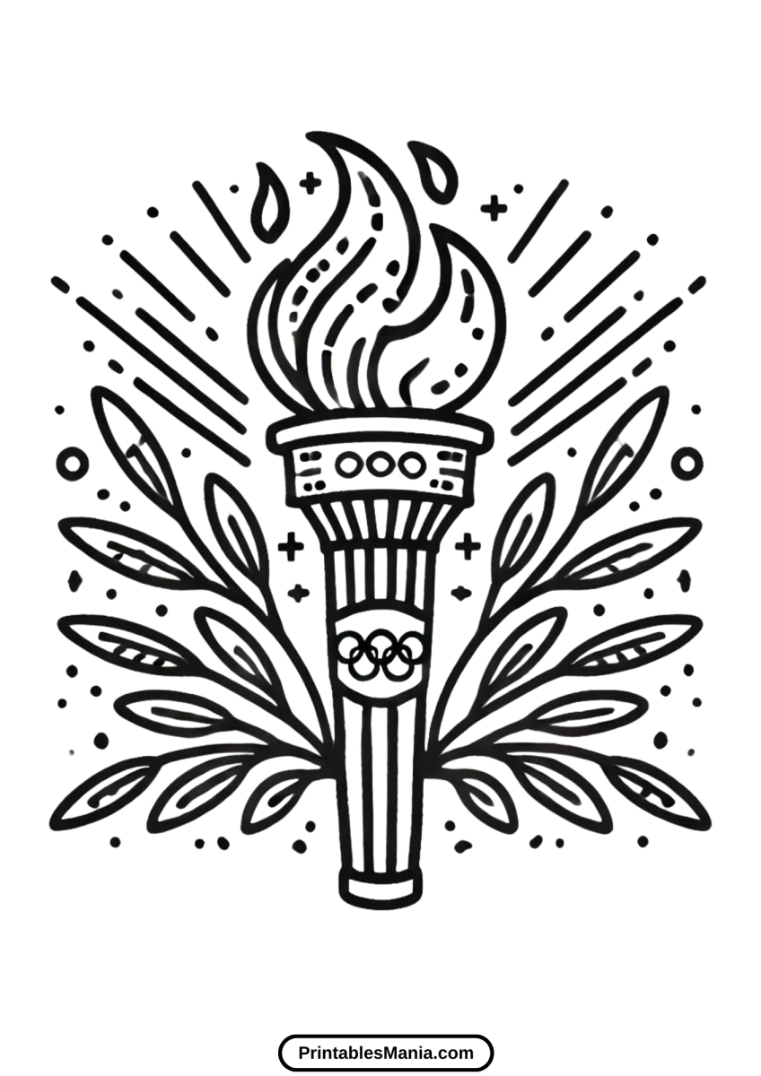Olympic Torch Coloring Page - Printables Mania