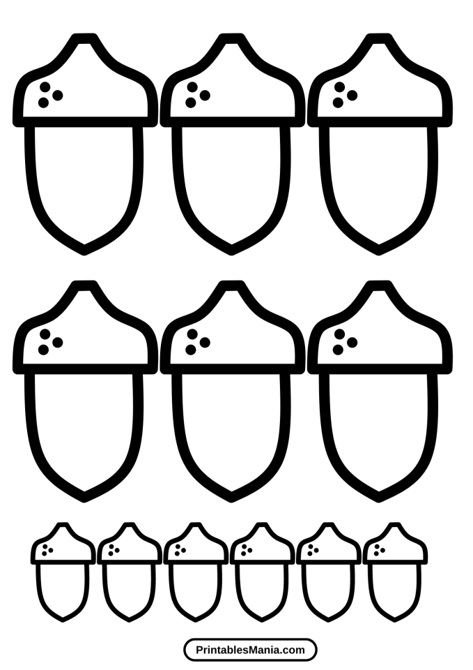 Printable Acorn Template - Printables Mania