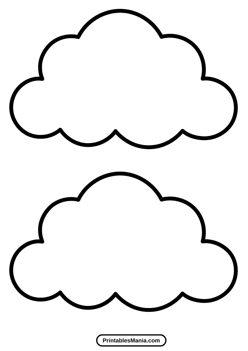 Cloud Printable Template - Printables Mania
