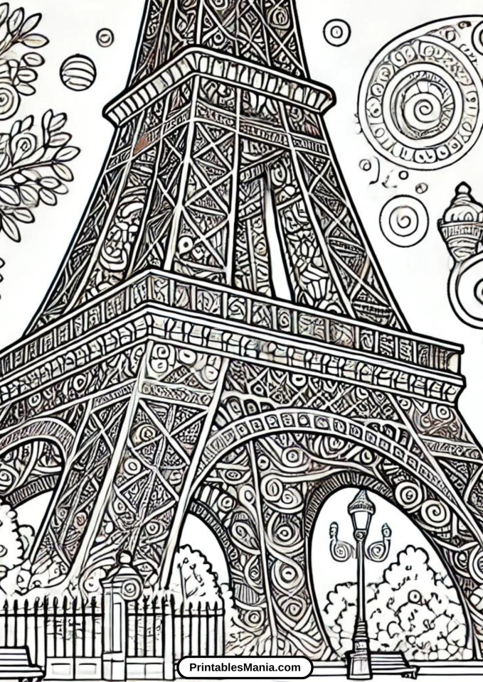Eiffel Tower Coloring Page - Printables Mania
