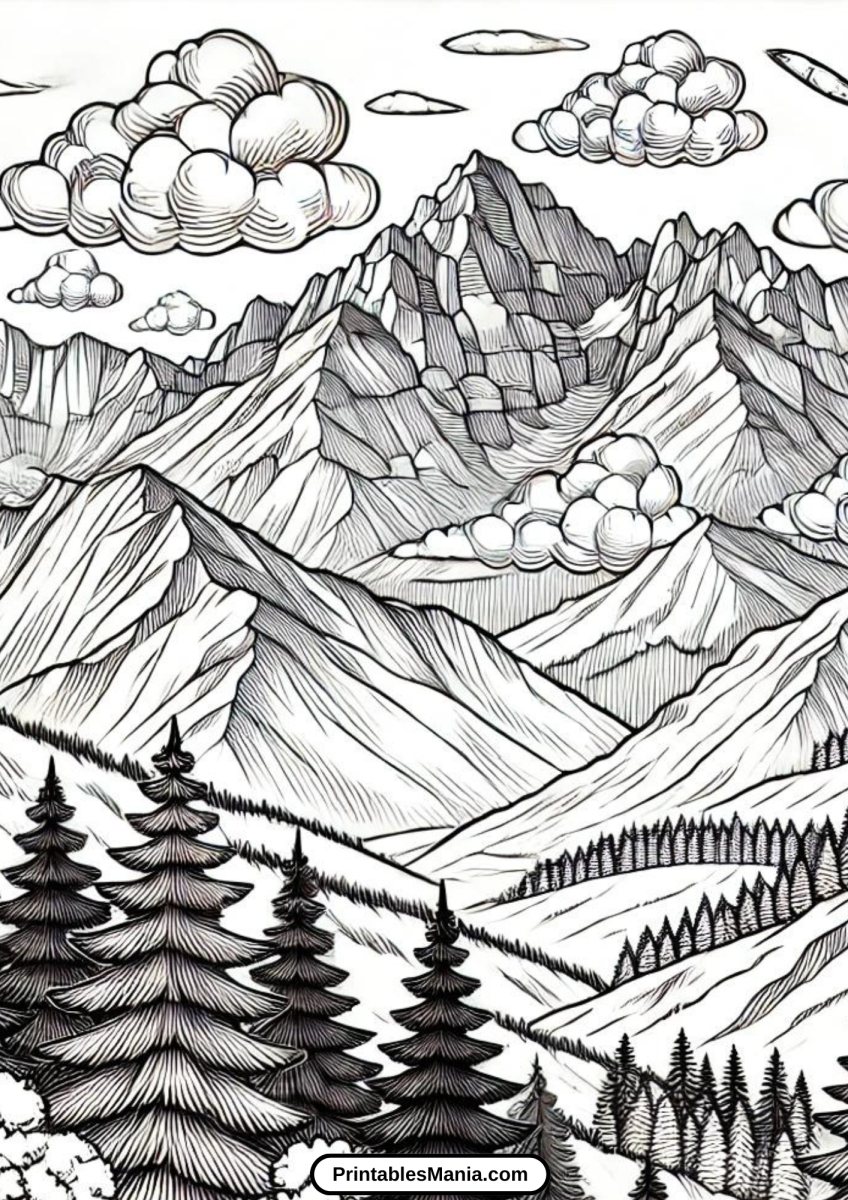 Landscape Coloring Pages - Printables Mania