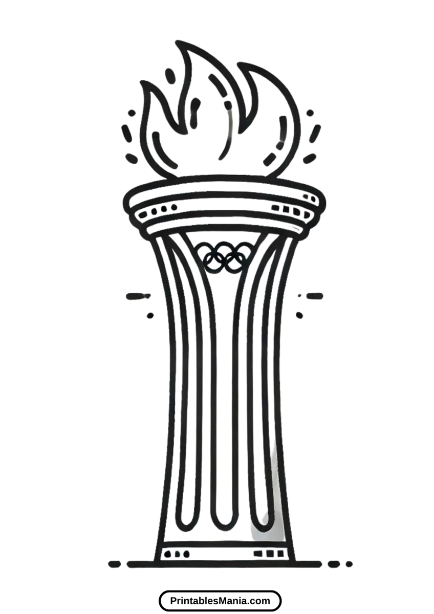 Olympic Torch Coloring Page - Printables Mania