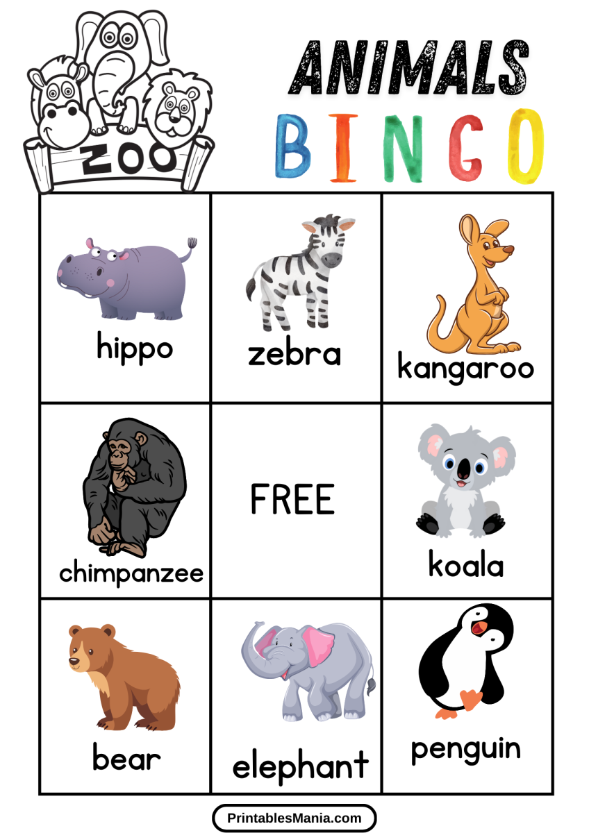 Zoo Animal Bingo Free Printable - Printables Mania