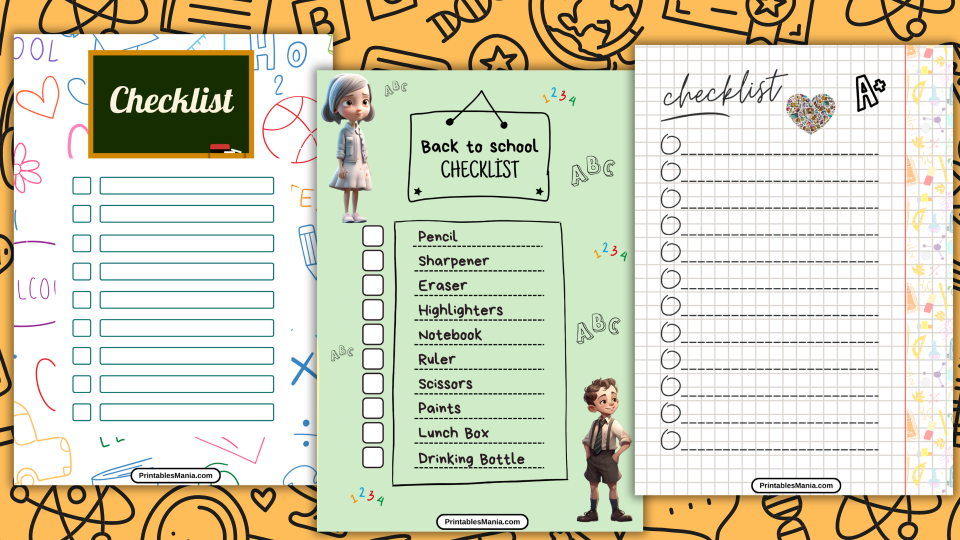 Back To School Checklist PDF - Printables Mania