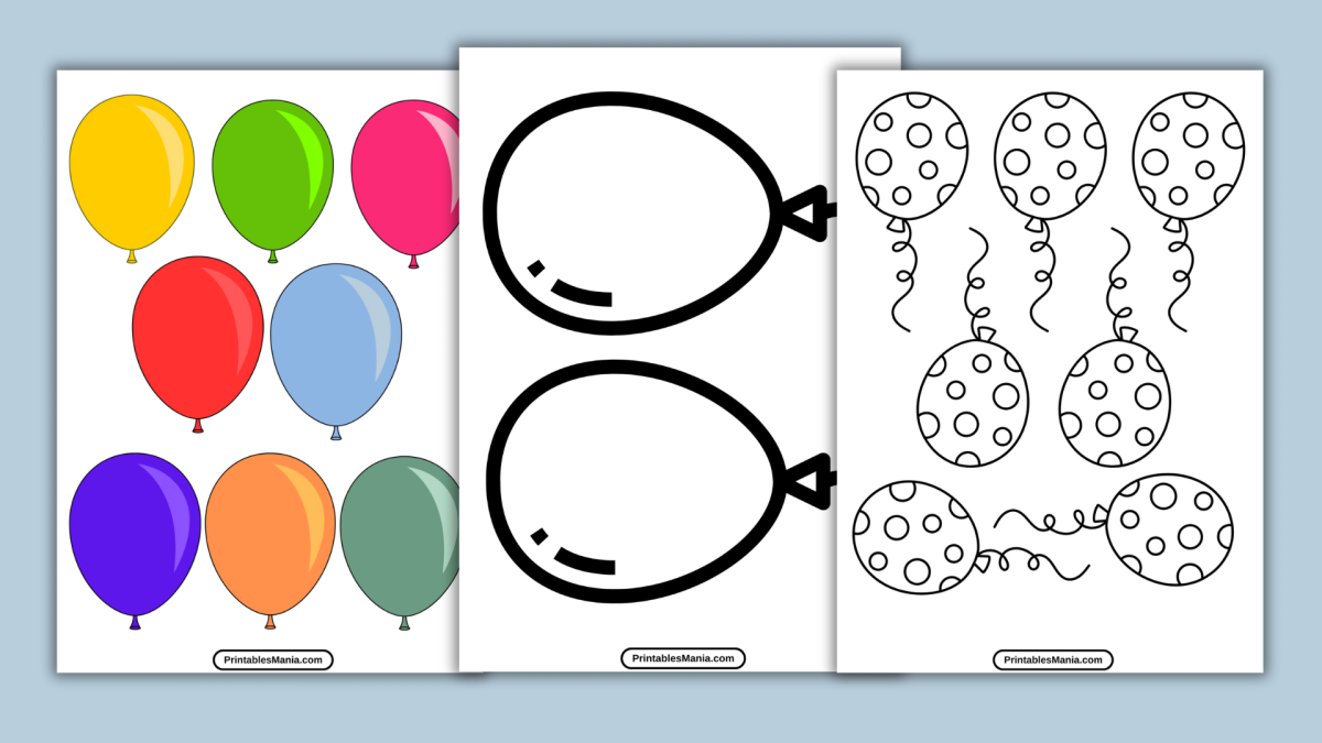 Balloons Template Printable - Printables Mania