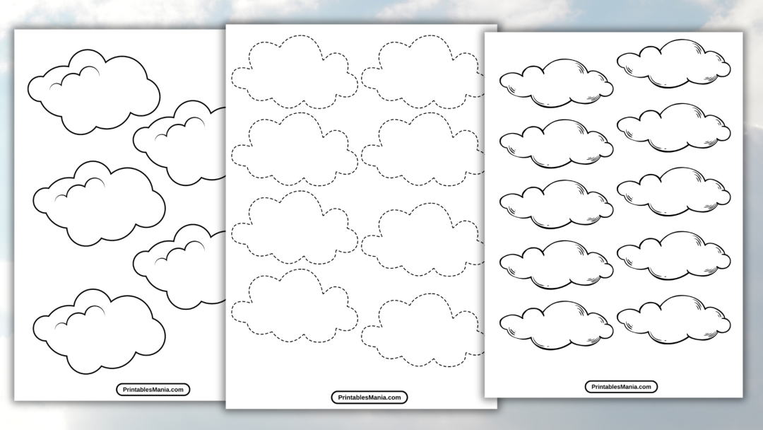 Cloud Printable Template - Printables Mania