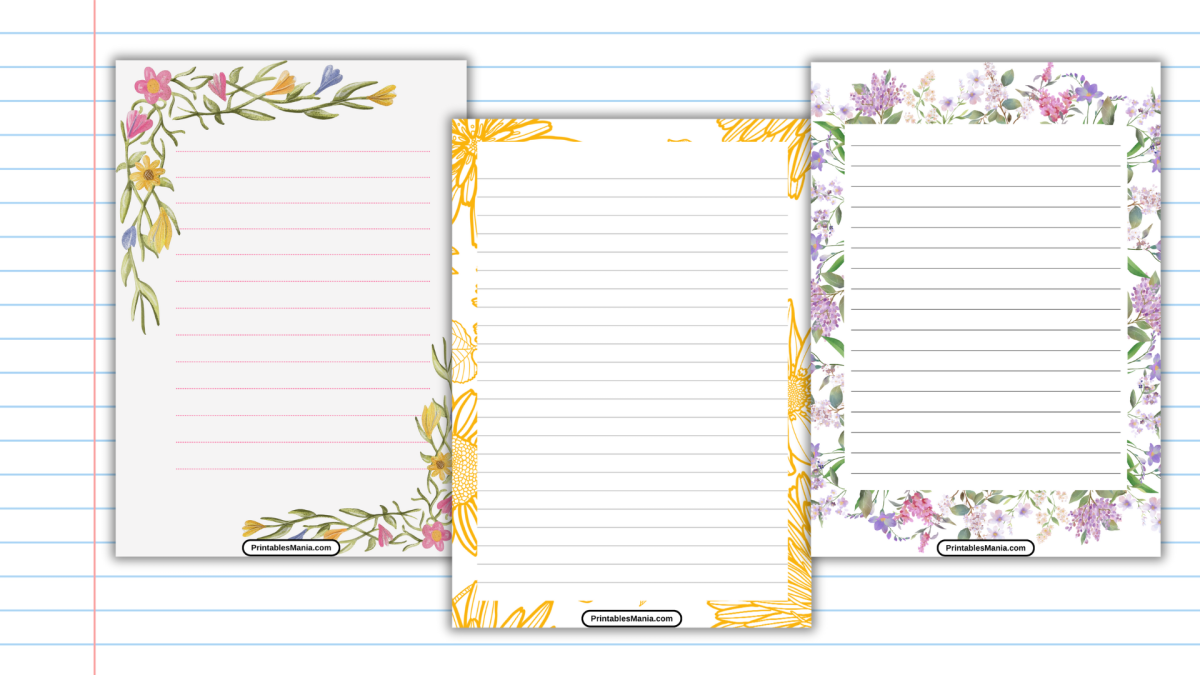 Lined Paper Printable PDF - Printables Mania