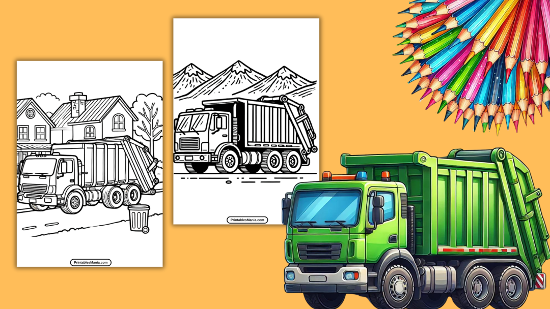 Garbage Truck Coloring Page - Printables Mania