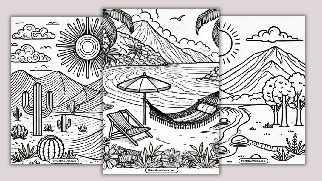 Landscape Coloring Pages - Printables Mania